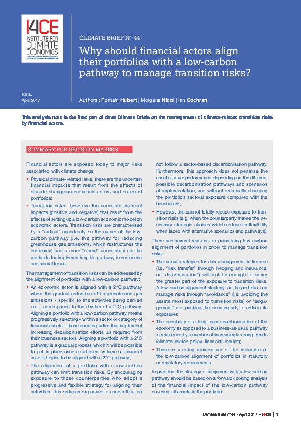 Why should financial actors align their portfolios with a 2°C pathway ...