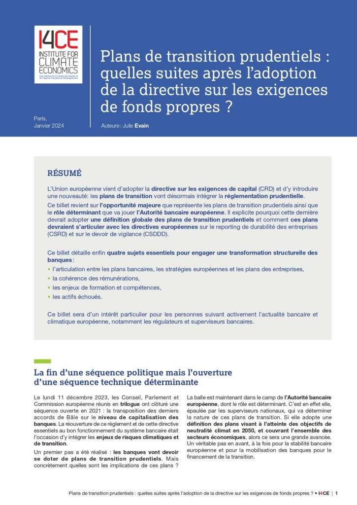 Prudential transition plans: what's next after the adoption of the ...