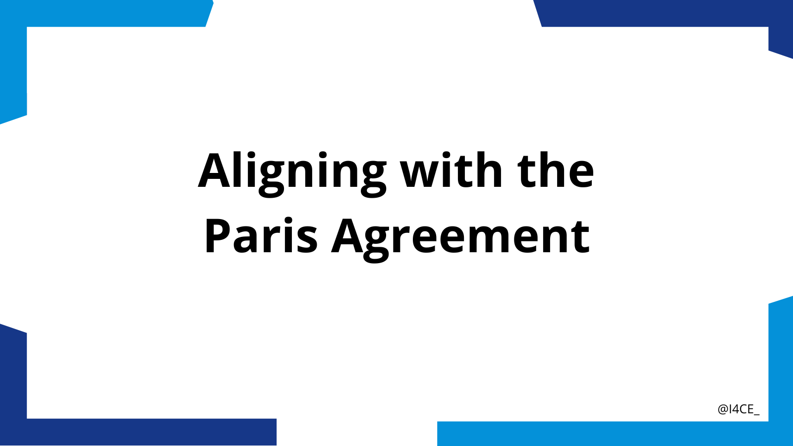 Aligning with the Paris Agreement - I4CE