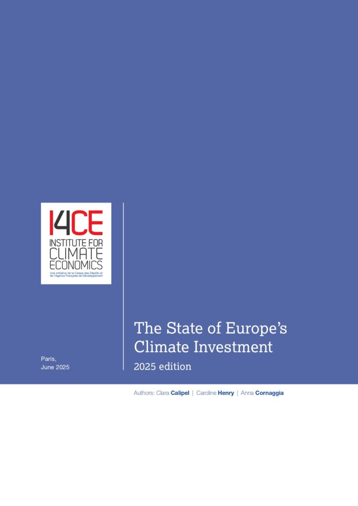 The State of Europe's Climate Investment, 2025 edition - I4CE
